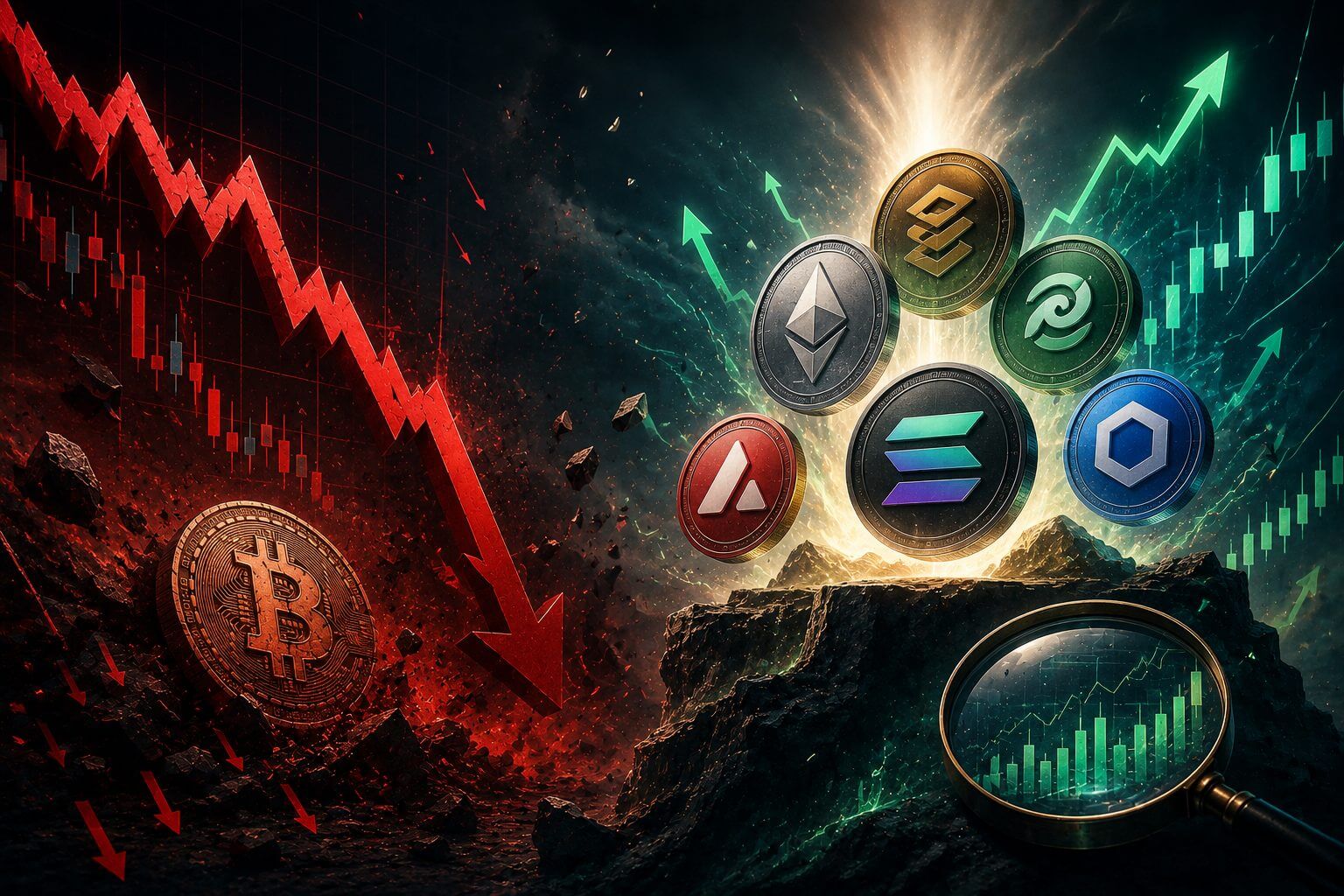 Altcoins blijven sterk terwijl markt inzakt